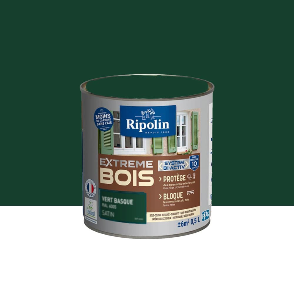 Peinture RIPOLIN eXtrême Bois Bi-Activ Vert Basque pas cher