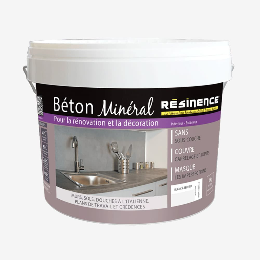 Enduit de rénovation RESINENCE Béton minéral Blanc à teinter pas cher