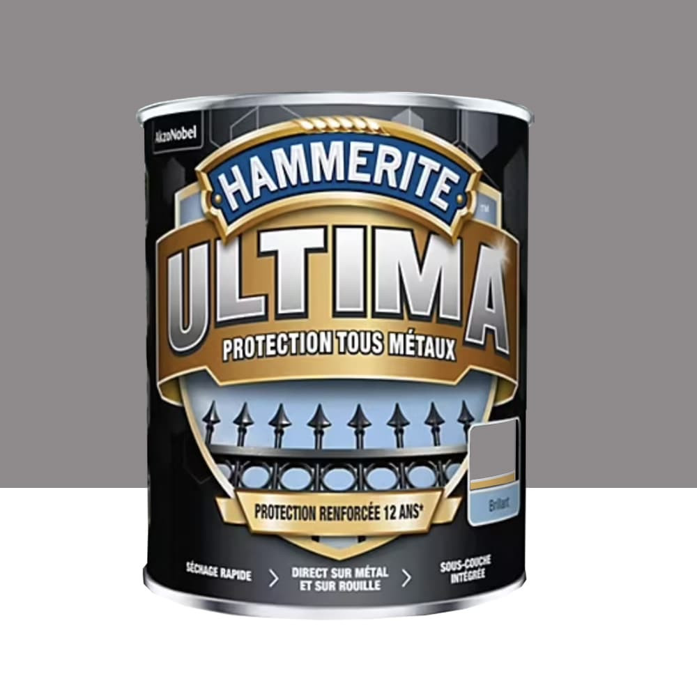 Peinture Fer Hammerite ULTIMA Brillant Gris moyen pas cher