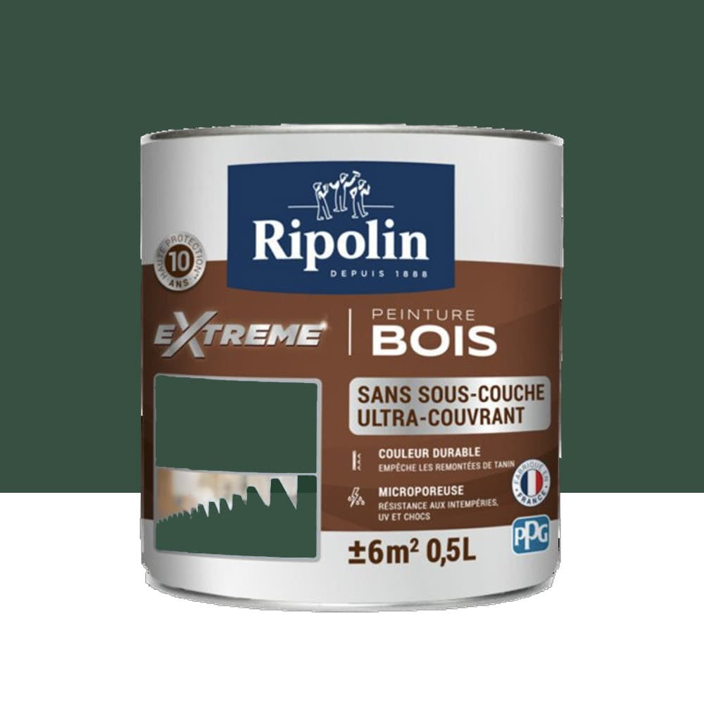 Peinture Bois RIPOLIN eXtrême Vert Basque (ral 6005) pas cher